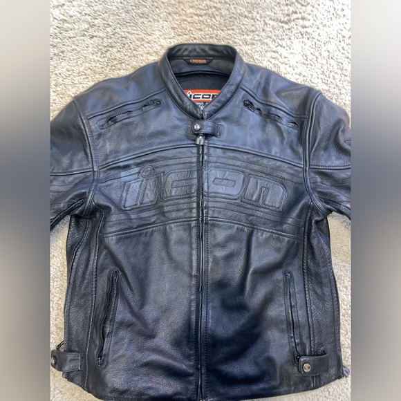 ICON | Jackets & Coats | Icon Daytona Black Leather Motorcycle Jacket ...